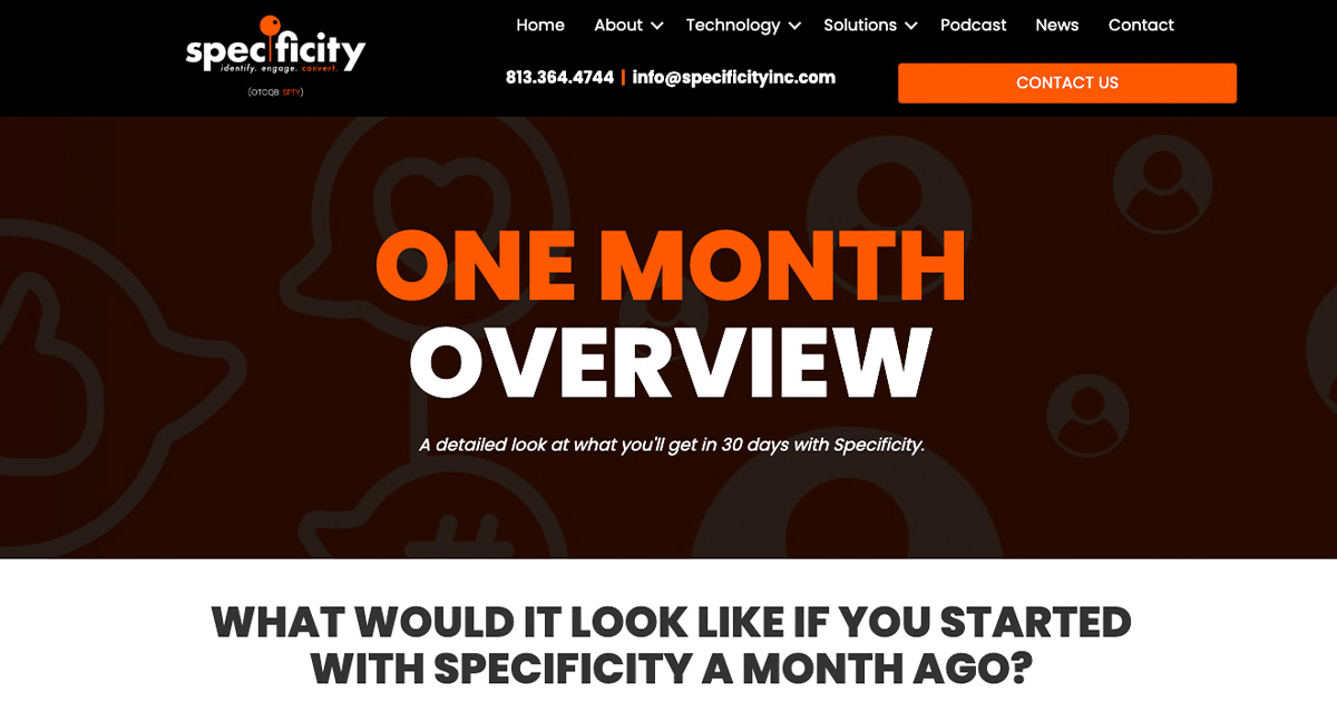30 Days of Specificity - Specificity Inc.